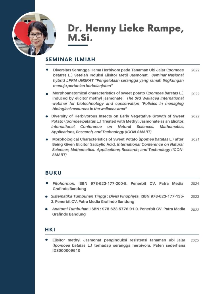 Dr. Henny Lieke Rampe, M.Si. - Program Studi Biologi
